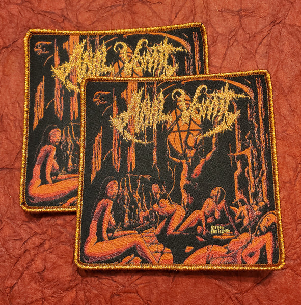 ANAL VOMIT "Demoniac Flagellations" Official Patch (copper metallic bo – Patch Master Productions