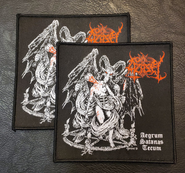 AZAZEL "Aegrum Satanas Tecum" Official patch (black border) – Patch Master Productions