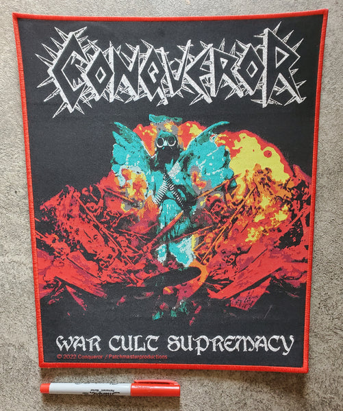 CONQUEROR "War Cult Supremacy" Back Patch Woven (red border) – Patch ...
